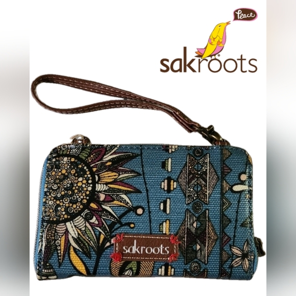 Sakroots | Bags | Nwt Sak Roots Lagoon Spirit Desert Crossbody Wallet ...